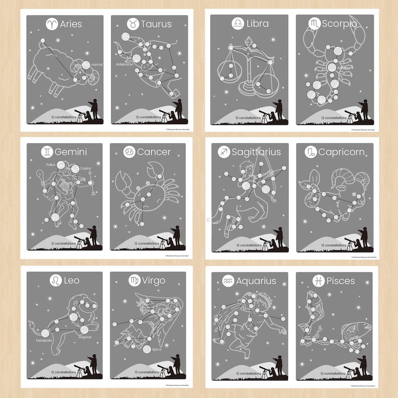Sticker Activity Sheet - 12 Constellations - Etsy