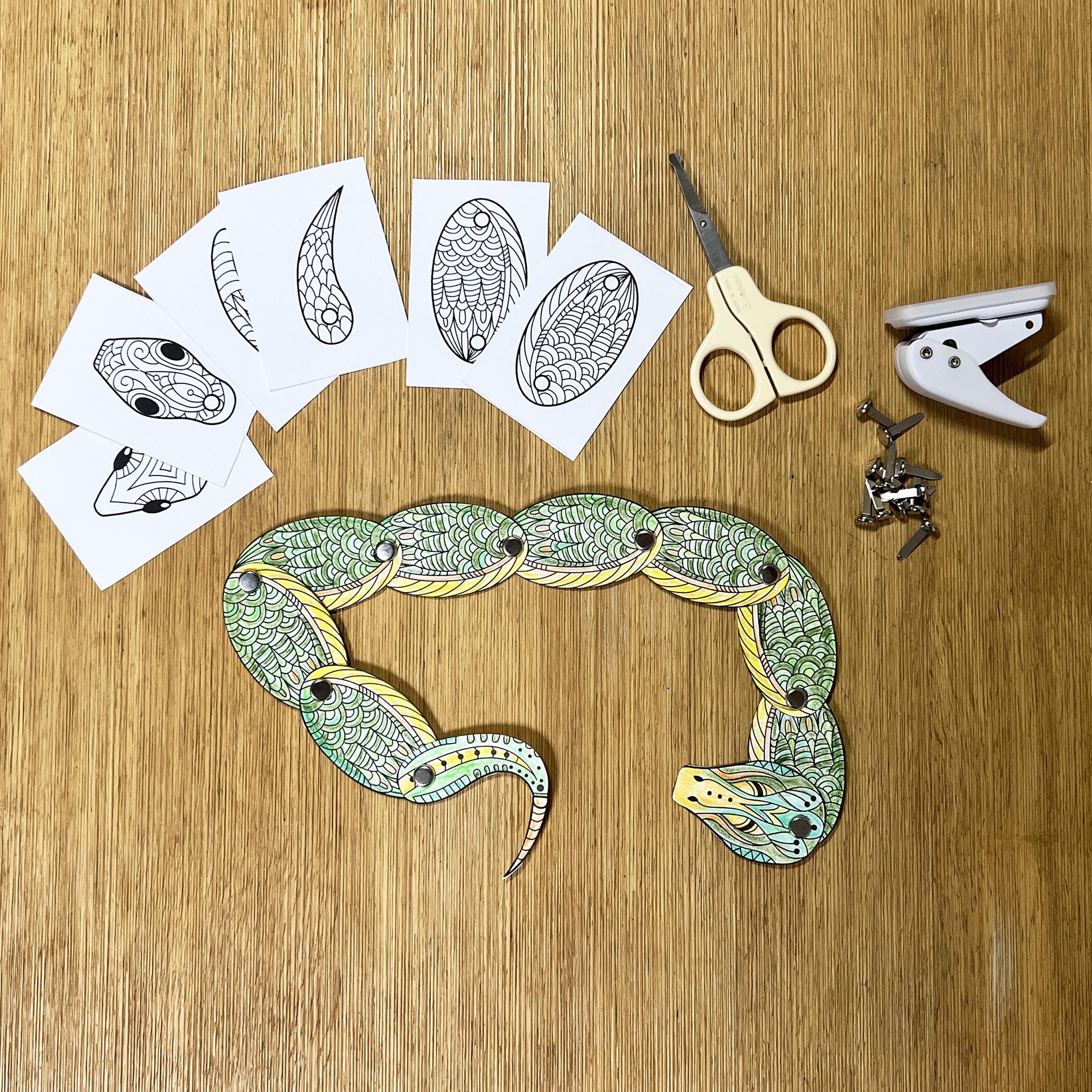 Cut & Color Split Pin Snake for Scissors and Coloring Skills. - Etsy