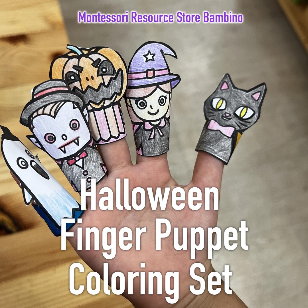 Halloween Finger Puppet Coloring Set - Etsy