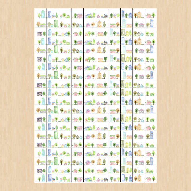 Simple Cutting Strips for Scissor Practice – Town Houses - Etsy