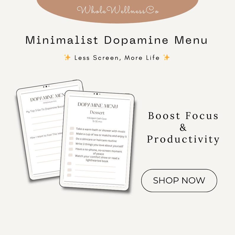 Minimalist Dopamine Menu | Simple Dopamine Detox Guide | Mindful Living ...