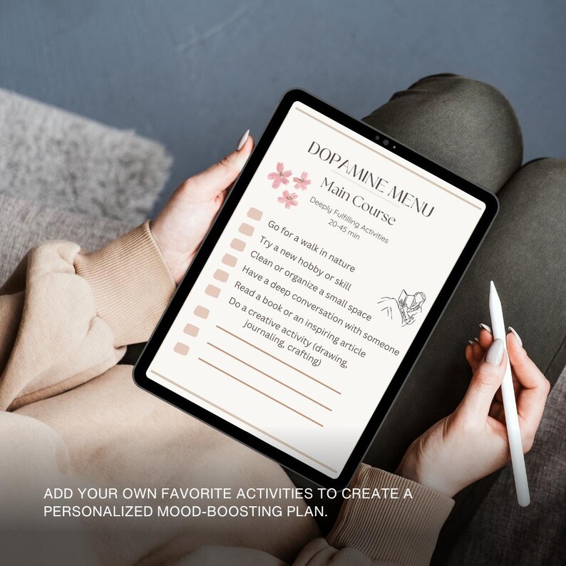 Dopamine Menu Checklist | Self-care Planner | ADHD & Mental Health Tool ...