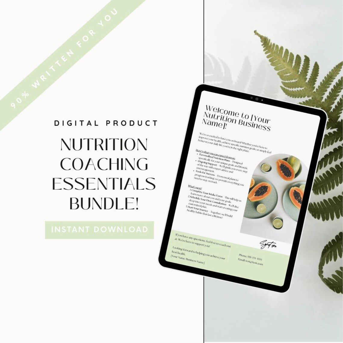 Nutrition Coaching Templates Bundle | Editable Client Forms, Meal ...
