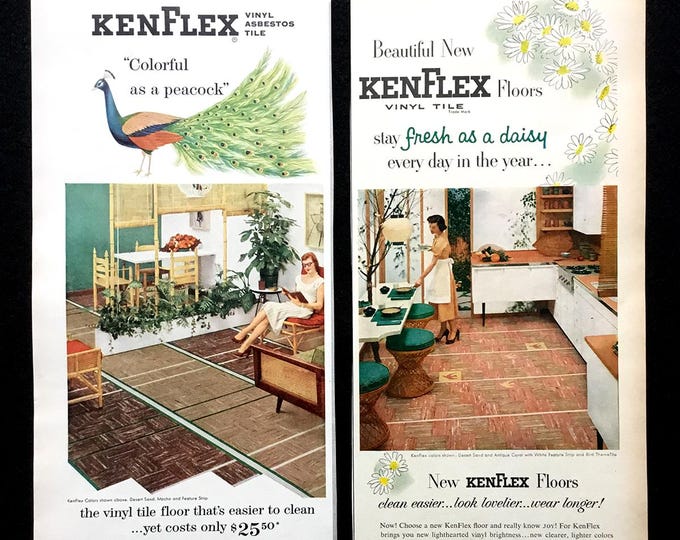 1968 Kentile Floors Vintage Ad, Advertising Art, Kenflex Vinyl Floor ...