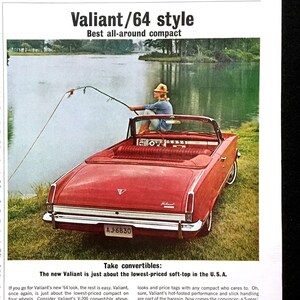 1964 Valiant Vintage Ad, Advertising Art, Magazine Ad, Fishing, Print ...