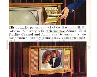 1964 Emerson Color Television Vintage Ad Advertising Art - Etsy
