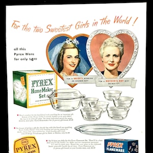 1947 Pyrex Ware Vintage Ad, Advertising Art, Magazine Ad, 1940's ...