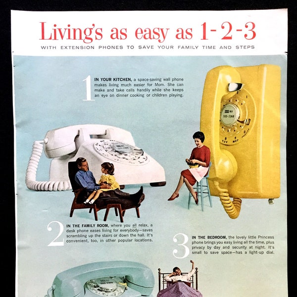 Vintage Telephone Ad - Etsy