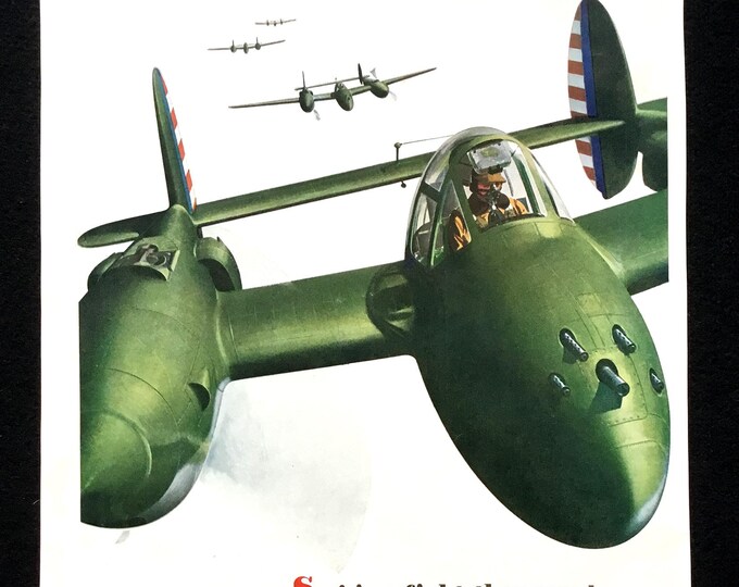 1942 Lockheed Vintage Ad, Advertising Art, WWII, Hudson Bomber, Print ...