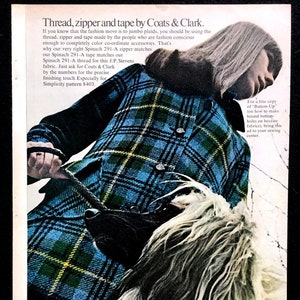1969 Coats & Clark Vintage Ad, Advertising Art, Sewing Notions ...