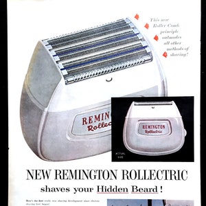 1950's Remington Rollectric Electric Shaver Vintage Ad, Advertising Art ...