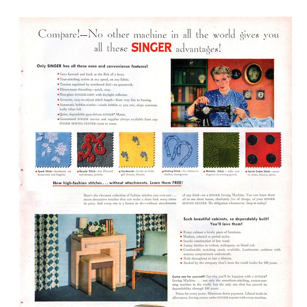 Singer Sewing Machine Center - Etsy