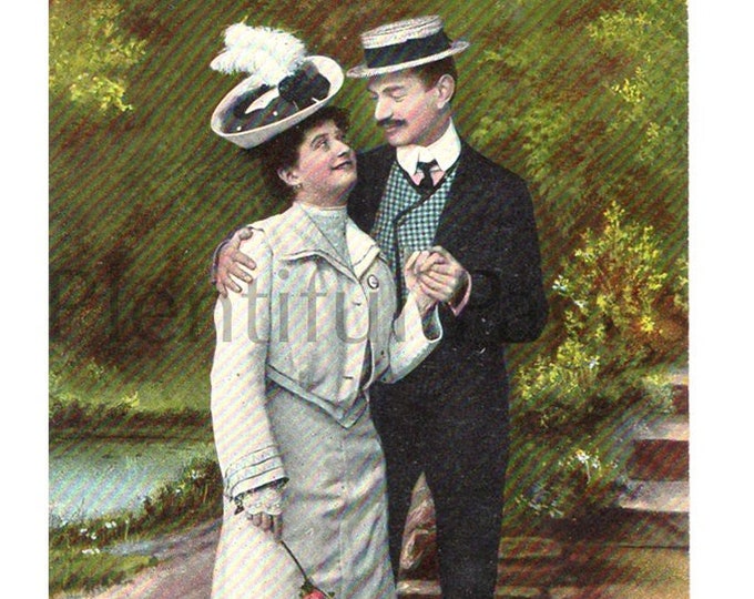 Early 1900's Vintage Postcard, Victorian Couple, Couple in Love ...