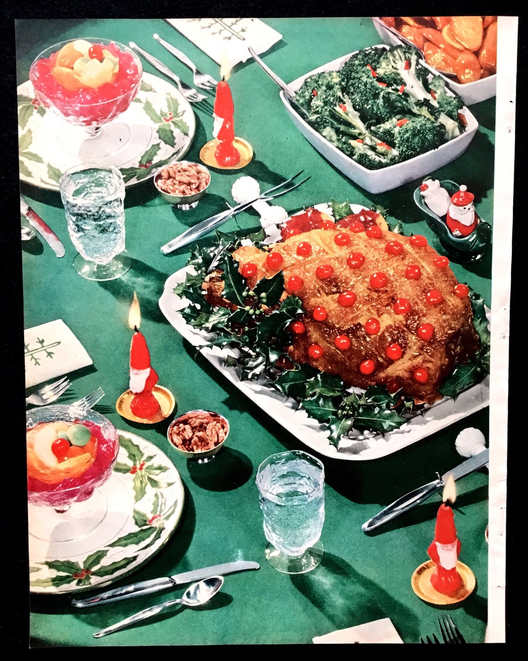 1950's Vintage Food Image, Christmas Ham, Food Photography, Kitchen ...