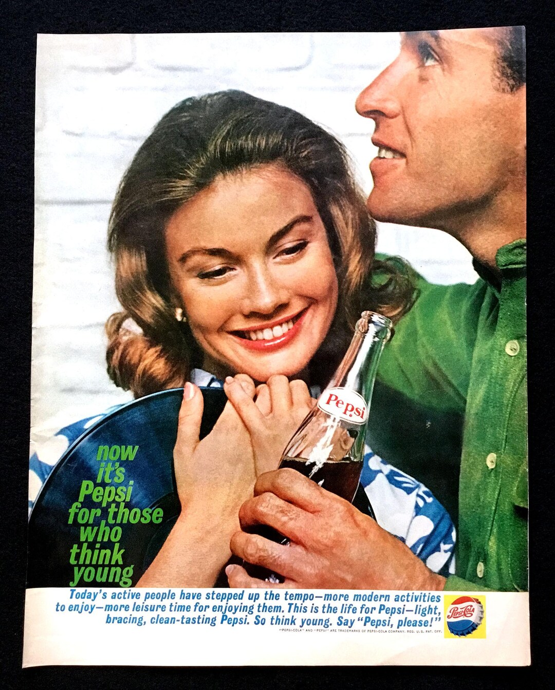 1961 Pepsi Vintage Ad, Advertising Art, Magazine Ad, Print Ad, Pepsi ...