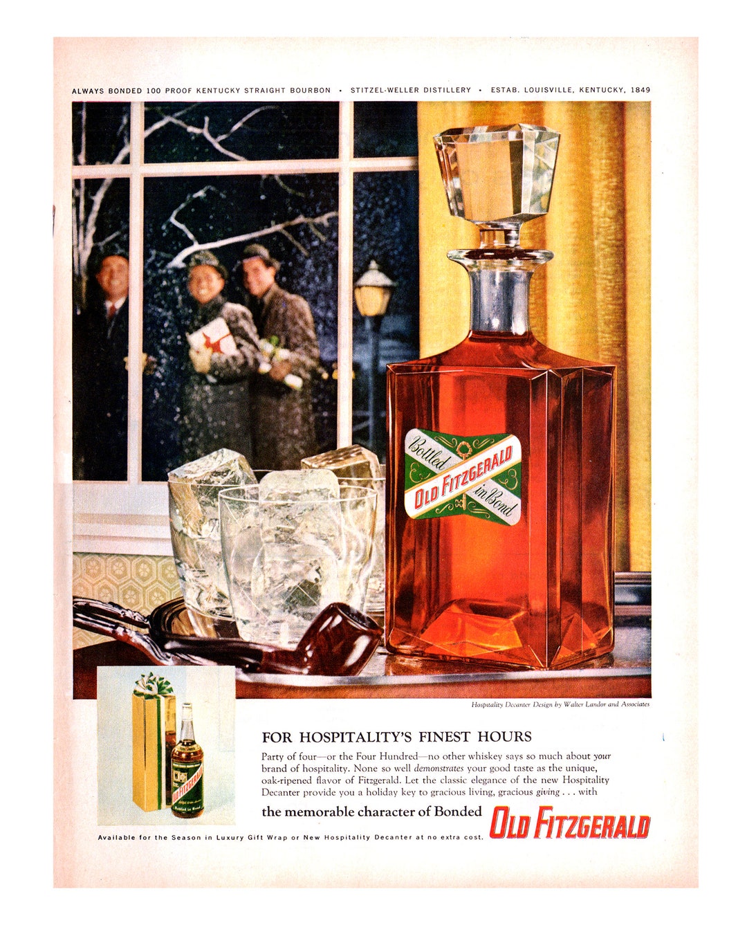 1958 Old Fitzgerald Bourbon Vintage Ad, Advertising Art, Kentucky ...