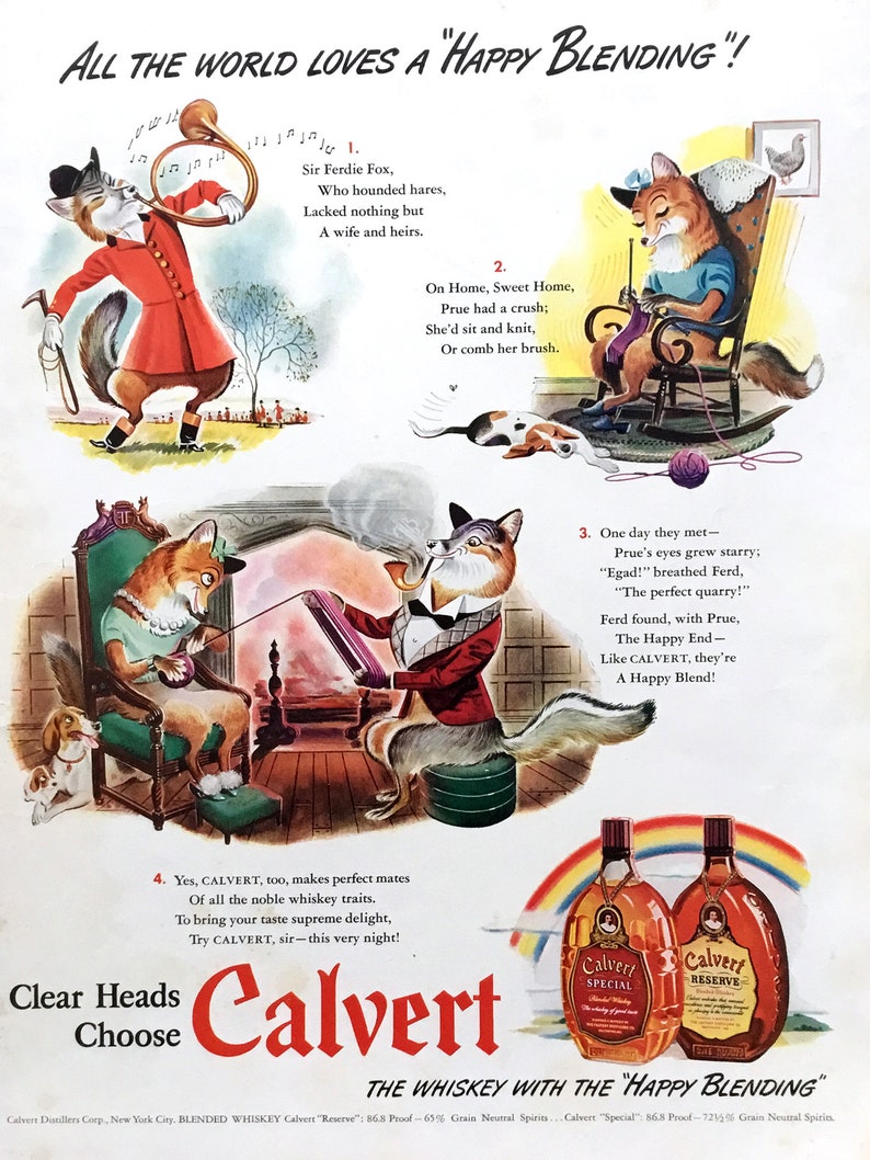 1942 Calvert Whiskey Ad, Magazine Print, Ready to Frame - Etsy