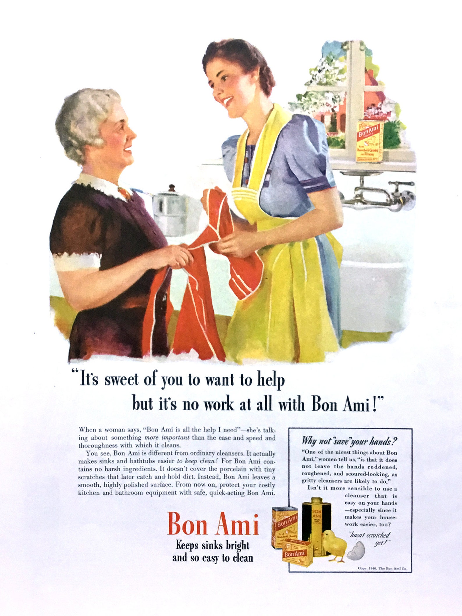1941 Bon Ami Ad, Vintage Kitchen Advertising Art Print - Etsy