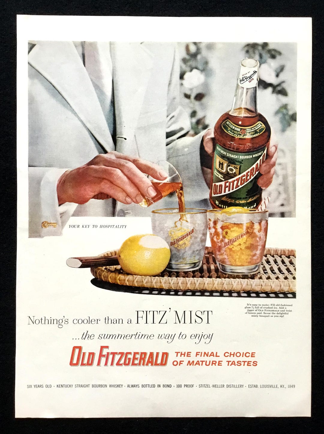 1957 Old Fitzgerald Whiskey Vintage Ad, Advertising Art, Magazine Ad ...