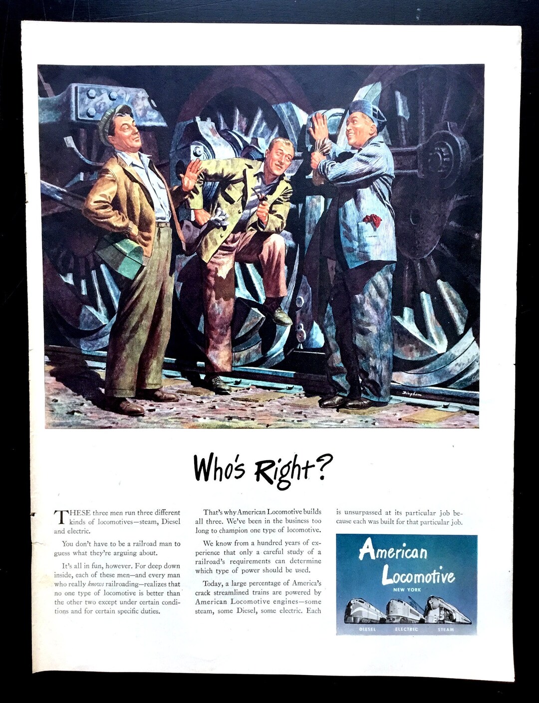 1944 American Locomotive Ad, Vintage Train Travel Print - Etsy