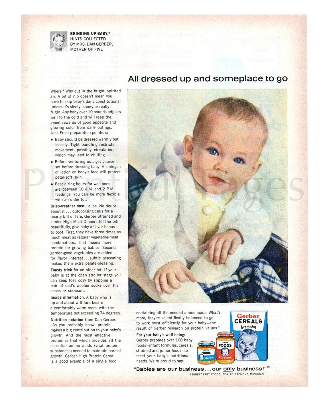 1960s Gerber Baby Food Ad, Vintage Magazine Print - Etsy