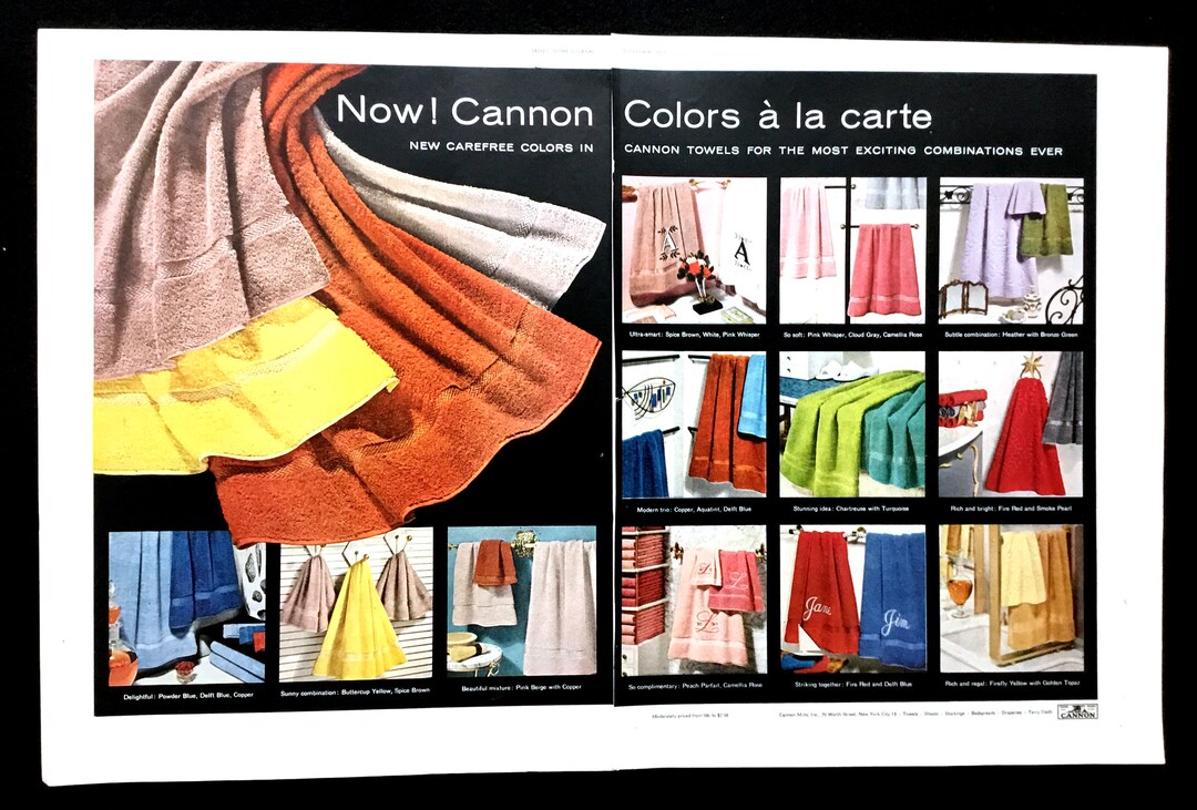 1955 Cannon Towels Vintage Ad, Advertising Art, Magazine Ad, Bath ...