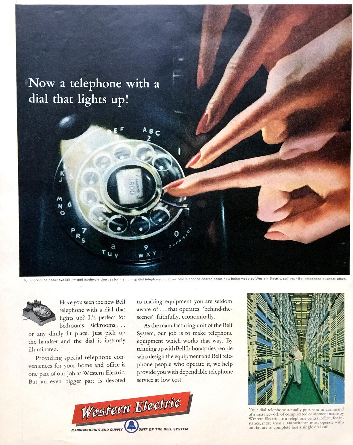 1955 Western Electric Bell Telephone Ad, Rotary Phone Art Print - Etsy