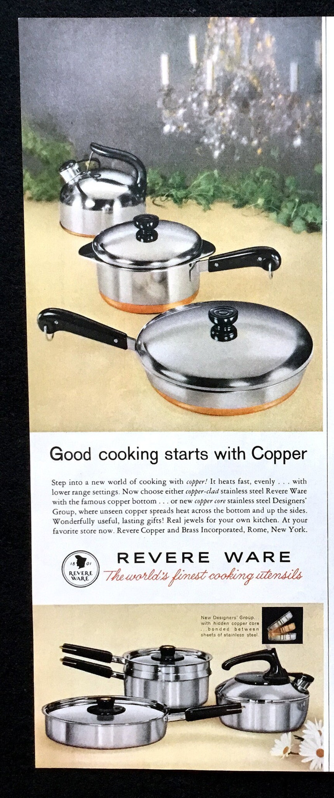 1960's Revere Ware Vintage Ad, Advertising Art, Magazine Ad, Copper ...
