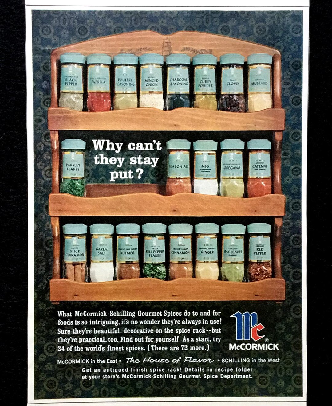 1960's Mccormick Spices Vintage Ad, Advertising Art, Magazine Ad, Spice ...