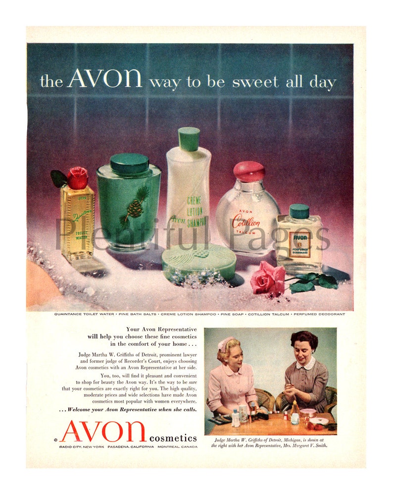 1954 Avon Vintage Ad 1950's Beauty Retro Beauty - Etsy