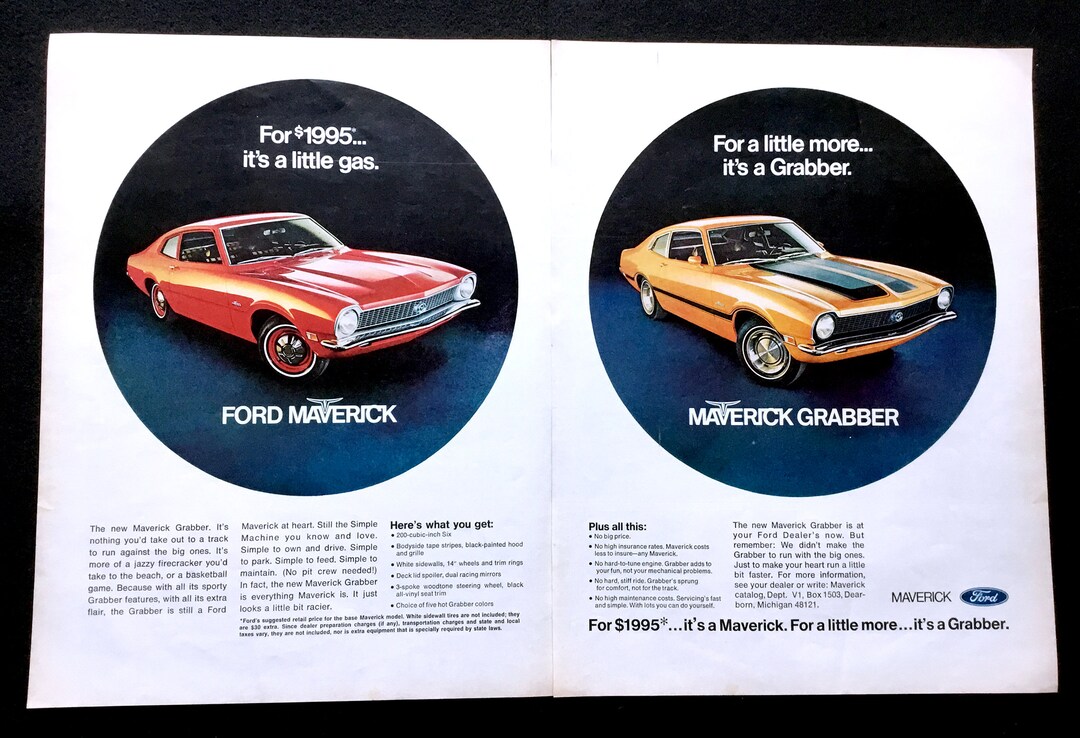 1970 Ford Maverick Vintage Ad, Advertising Art, Magazine Ad, Print Ad ...