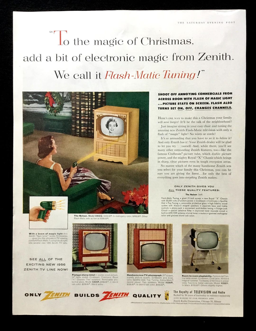 1955 Zenith Television Ad, Flash-matic Tuning, Vintage Print - Etsy