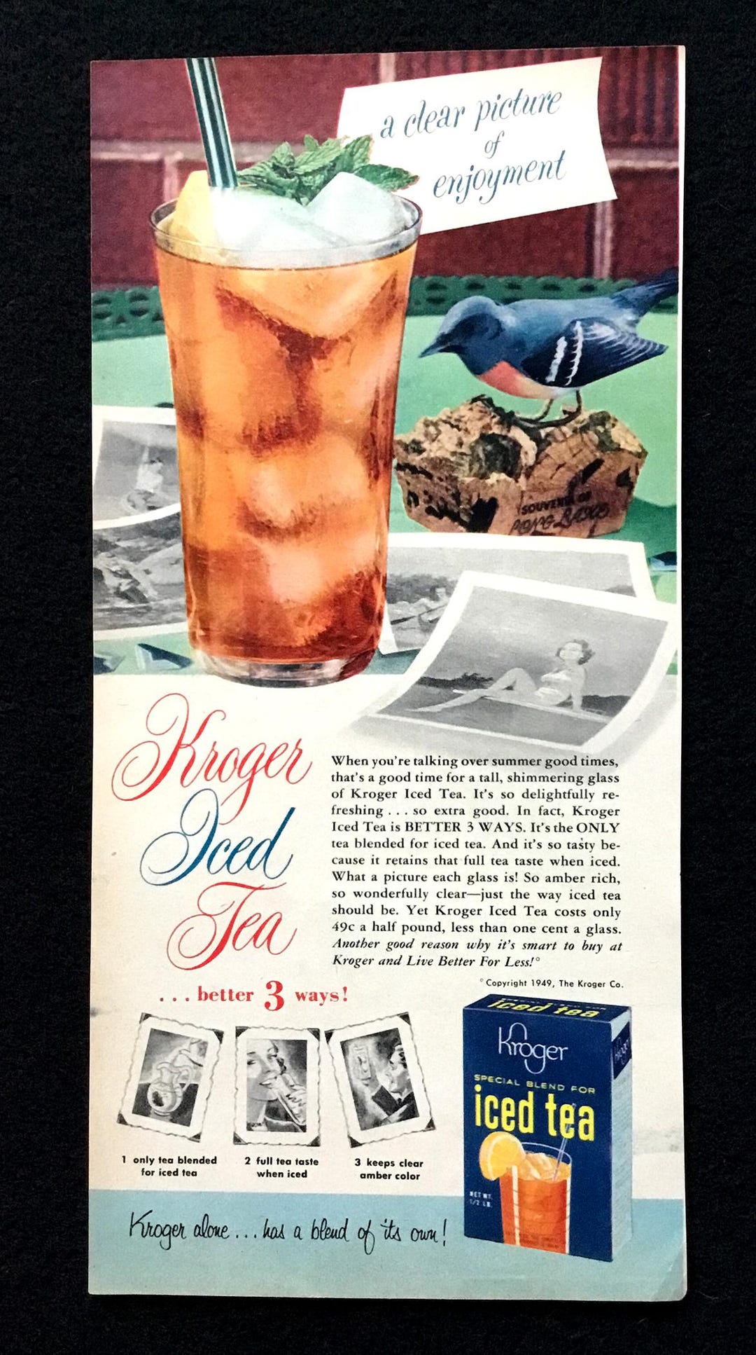 1950's Kroger Iced Tea Vintage Ad, Advertising Art, Magazine Ad ...