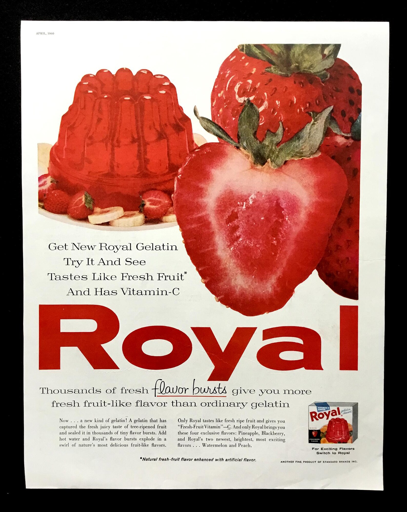 1960s Royal Gelatin Strawberry Ad, Vintage Kitchen Decor - Etsy