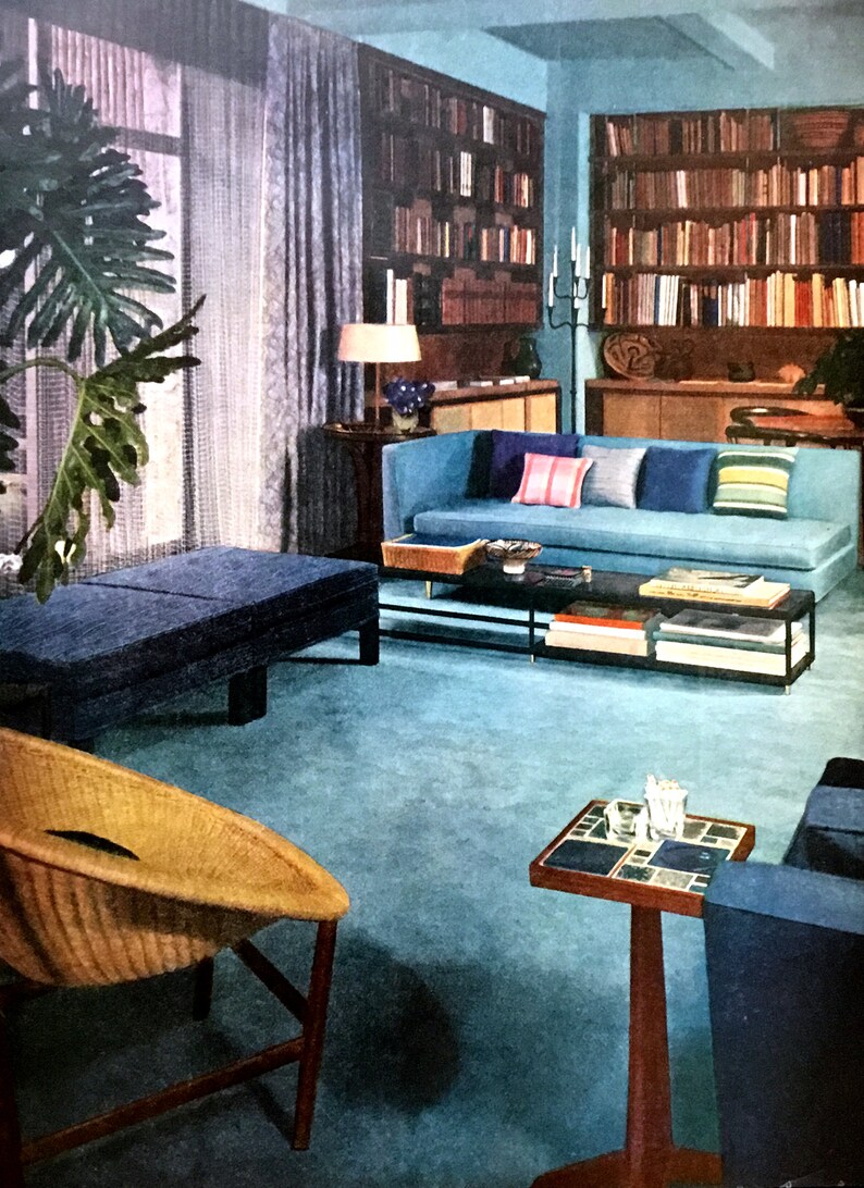 1957 Vintage Interiors Image 1950's Living Room Interior - Etsy