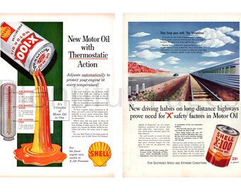 Vintage French Shell Motor Oil Advertisement Poster A3 Print - Etsy UK