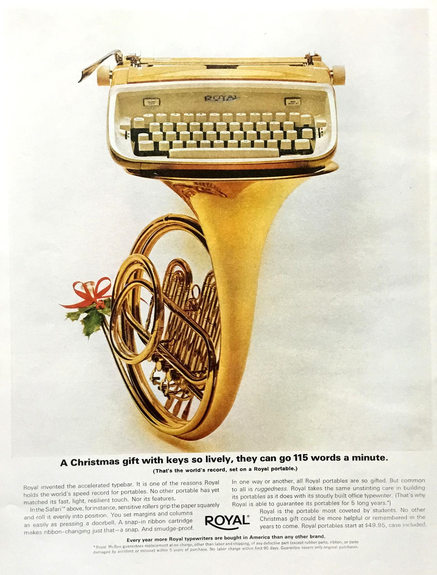 1963 Royal Typewriter Vintage Ad, Advertising Art, Magazine Ad, Print ...