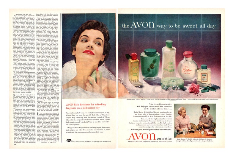 1954 Avon Vintage Ad 1950's Beauty Retro Beauty - Etsy