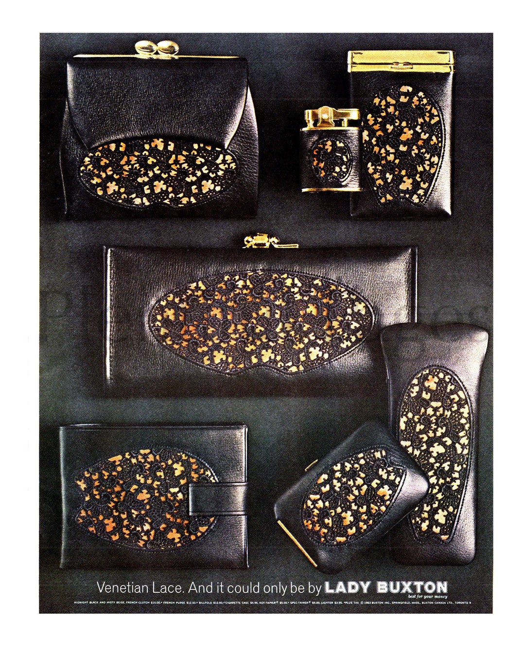 1963 Lady Buxton Vintage Ad, Advertising Art, Wallets, Magazine Ad ...