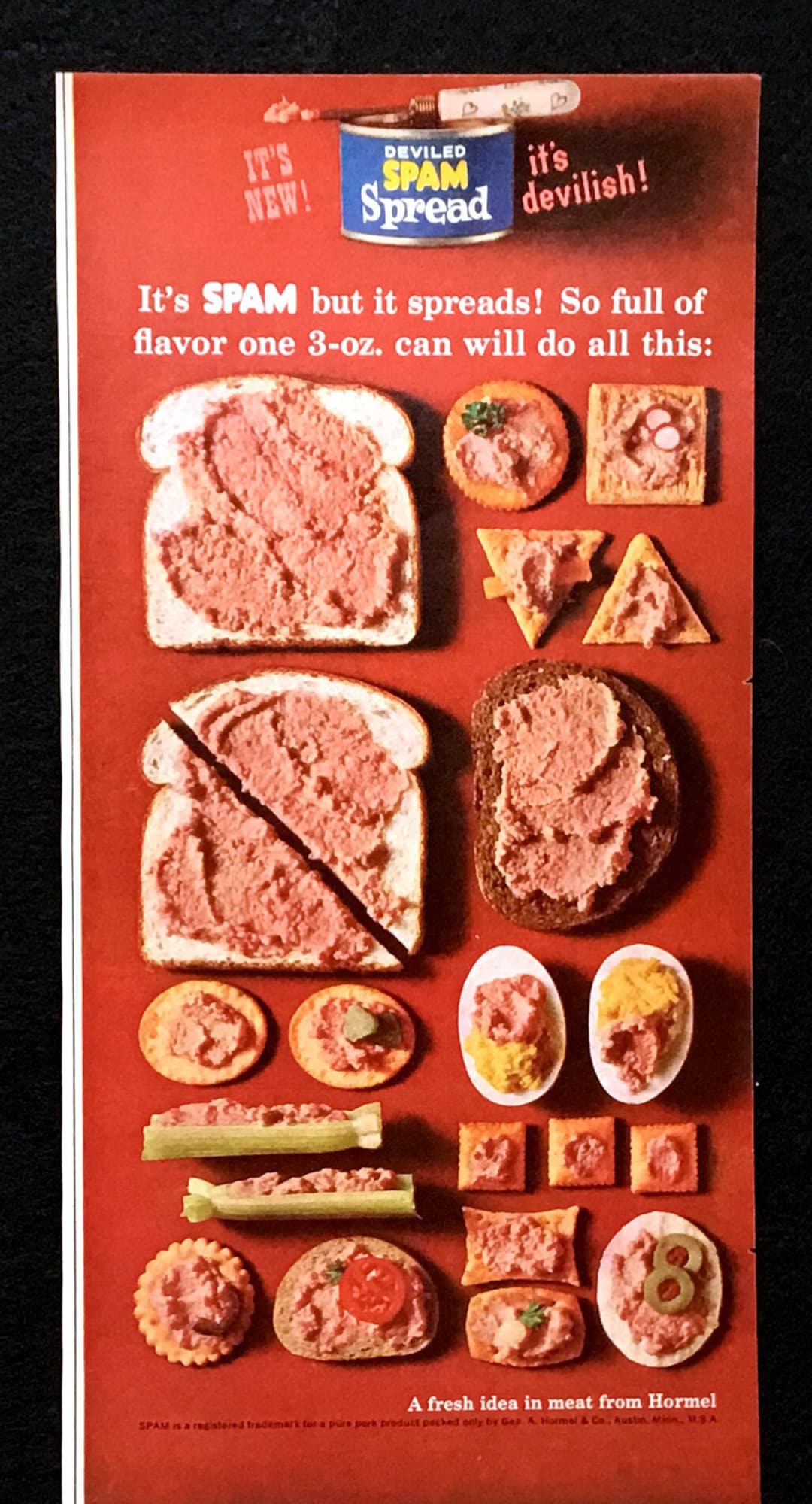 1964 Spam Vintage Ad, Advertising Art, Magazine Ad, Ham, Retro Ad ...