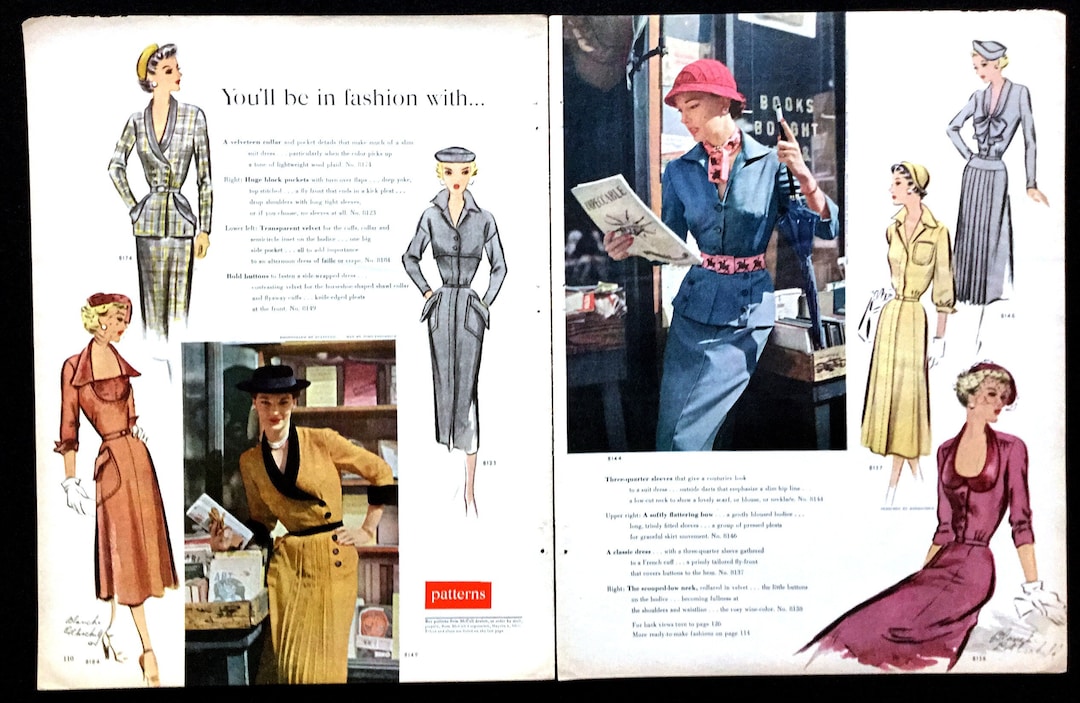 1950 Mccall's Patterns Vintage Ad, Advertising Art, 1950's Fashion ...