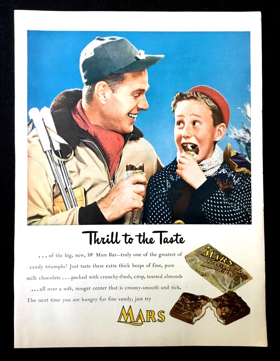 1947 Mars Candy Bar Vintage Ad, Advertising Art, Magazine Ad, Print Ad ...
