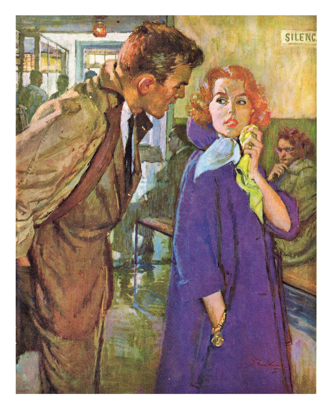 1959 Vintage Magazine Illustration, Magazine Art, 1950's Couple, Story ...