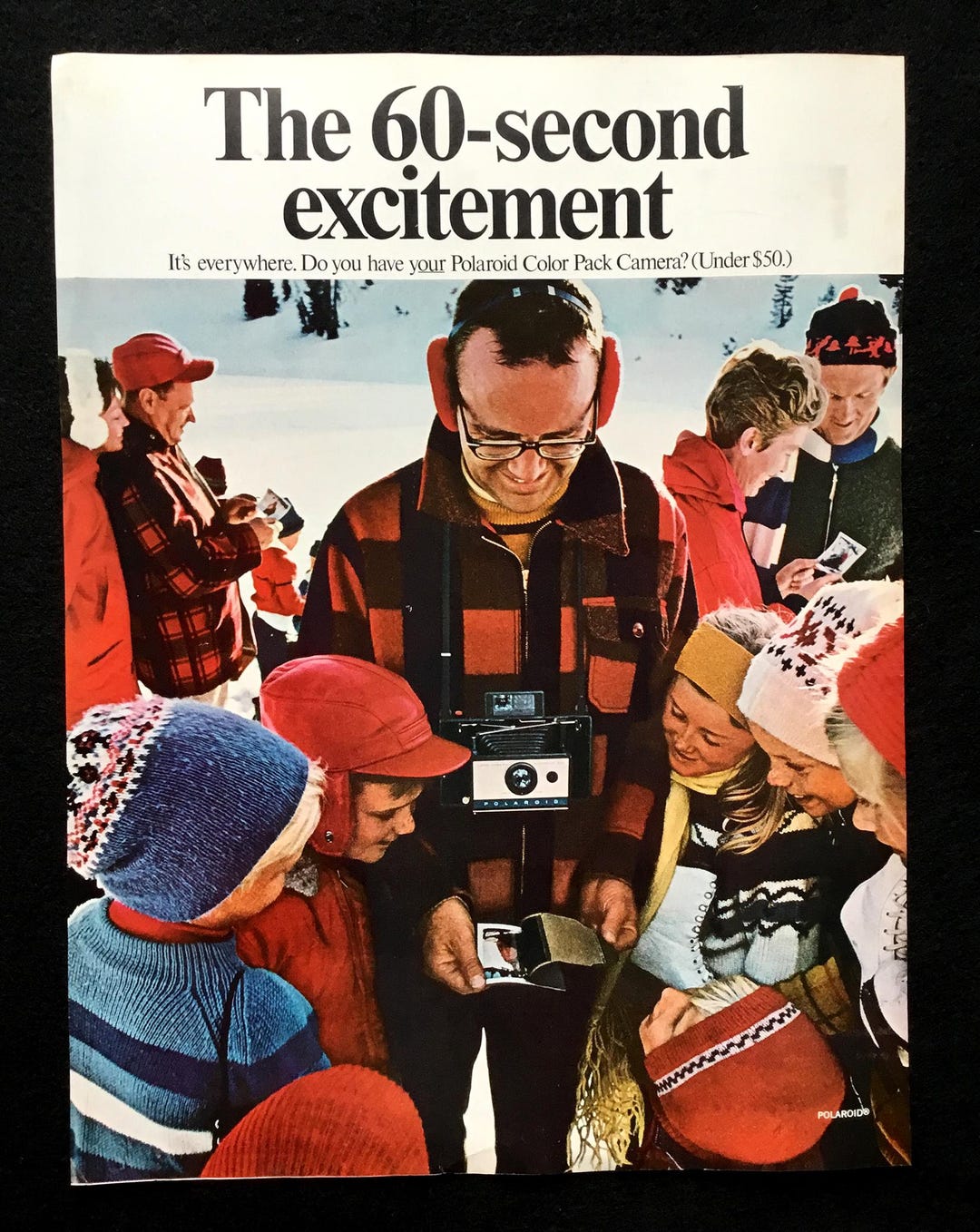 1968 Polaroid Camera Ad, Winter Scene, Vintage Print - Etsy