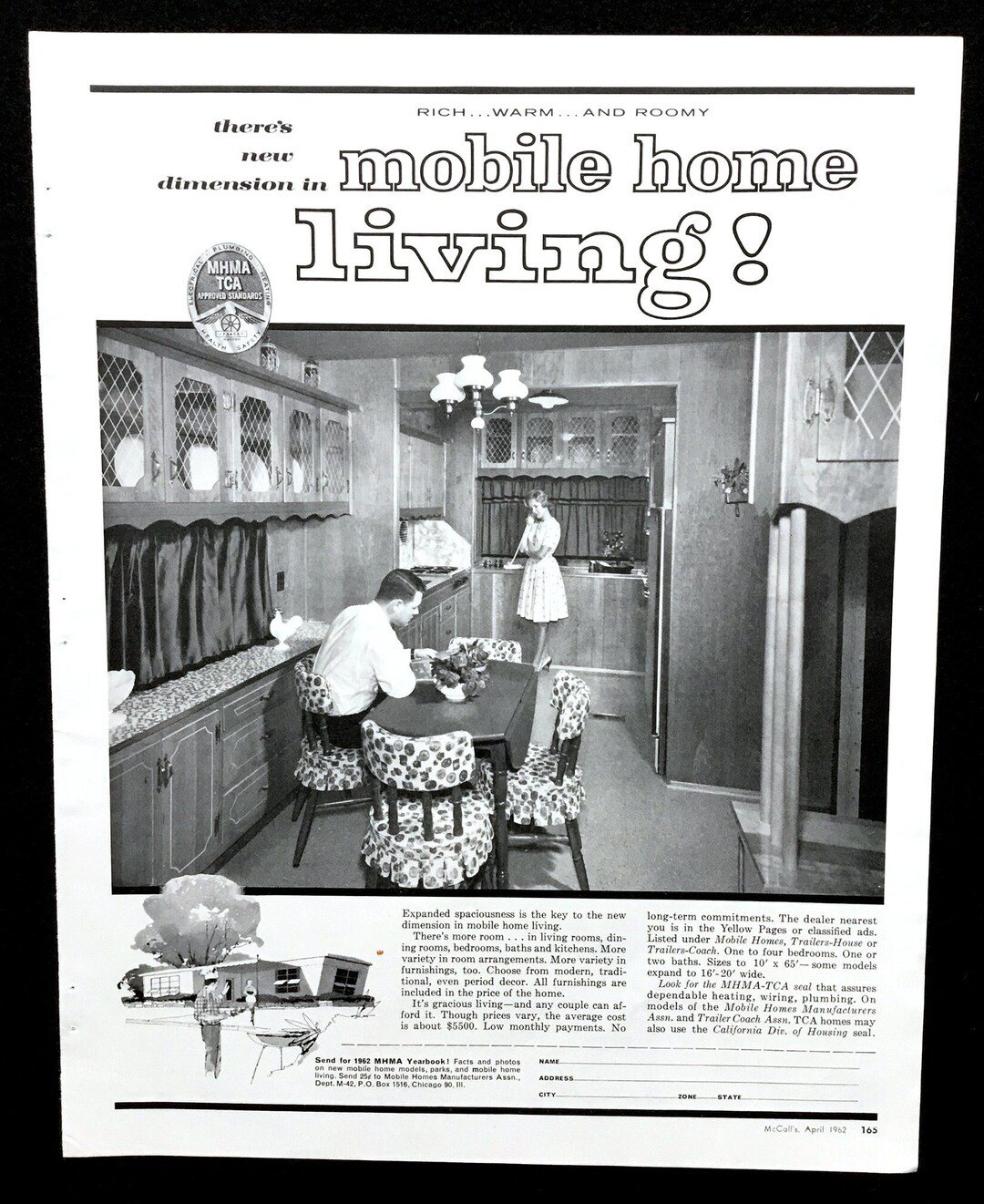 1962 Mobile Home Living Vintage Ad, Advertising Art, Magazine Ad, Print ...