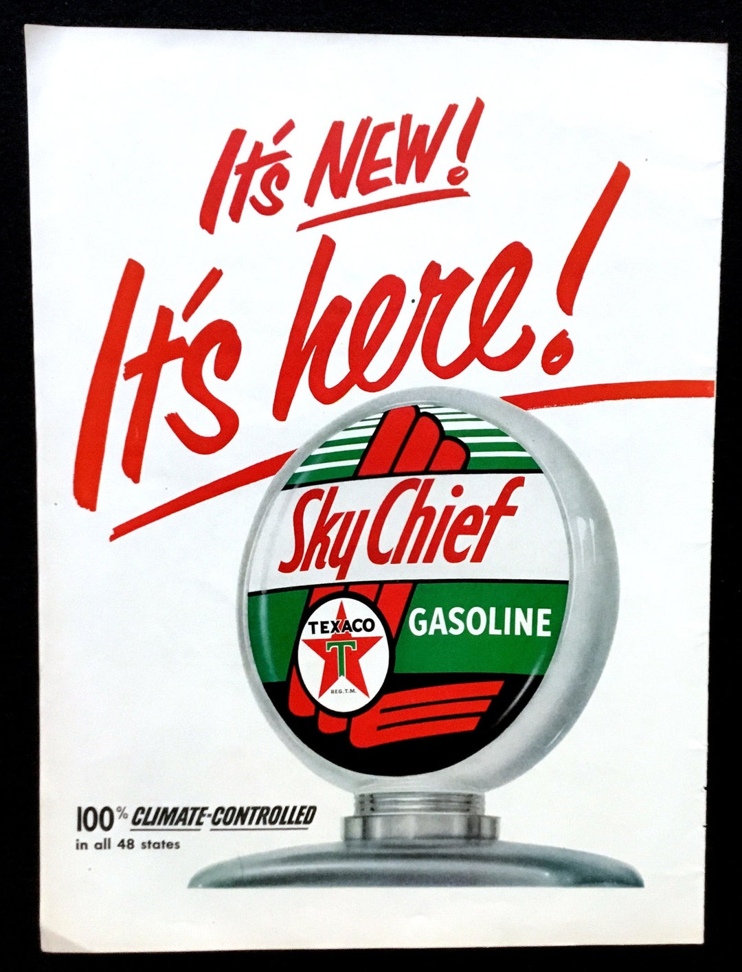 1950's Sky Chief Gasoline Vintage Ad, Texaco, Advertising Art, Magazine ...