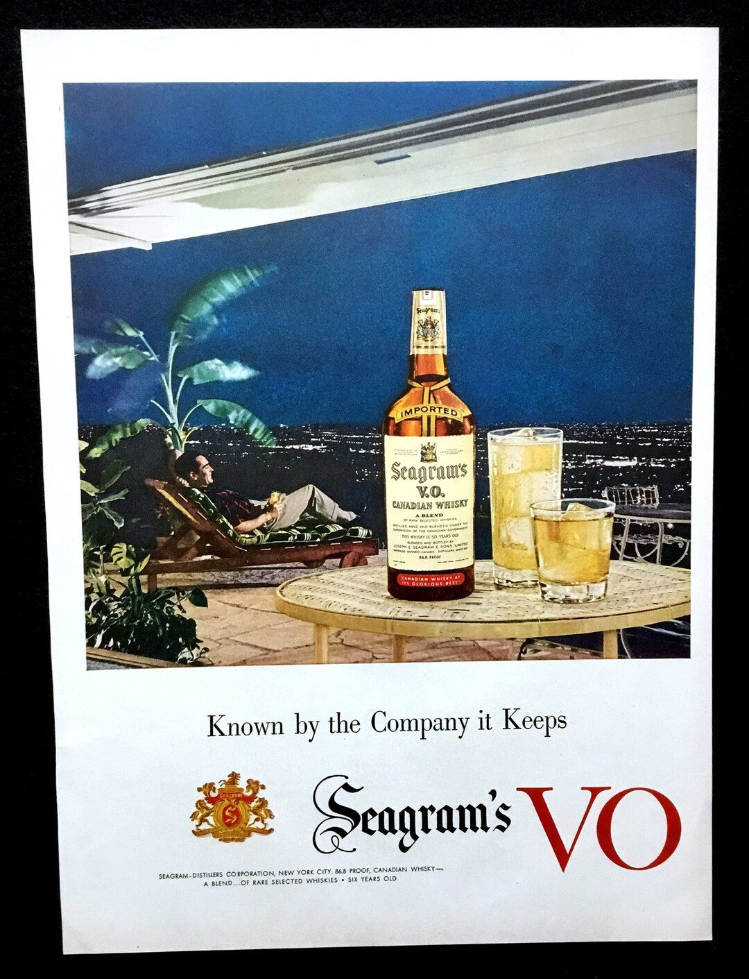 1954 Seagram's VO Canadian Whiskey Vintage Ad, Advertising Art ...
