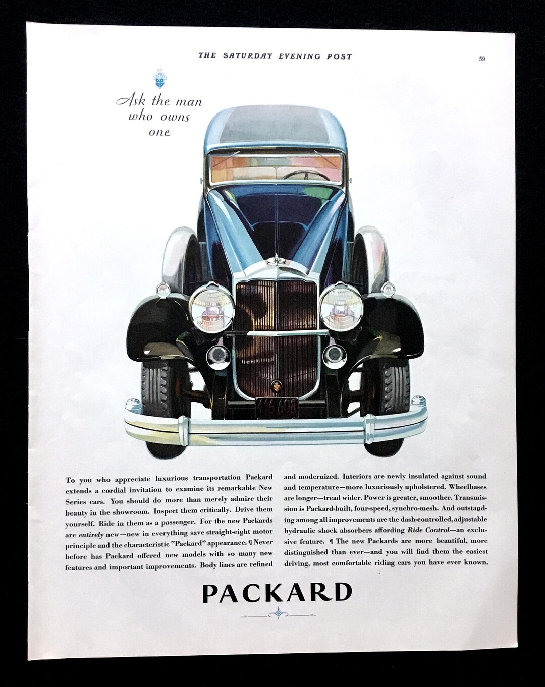 1931 Packard Car Ad, Vintage Magazine Print - Etsy