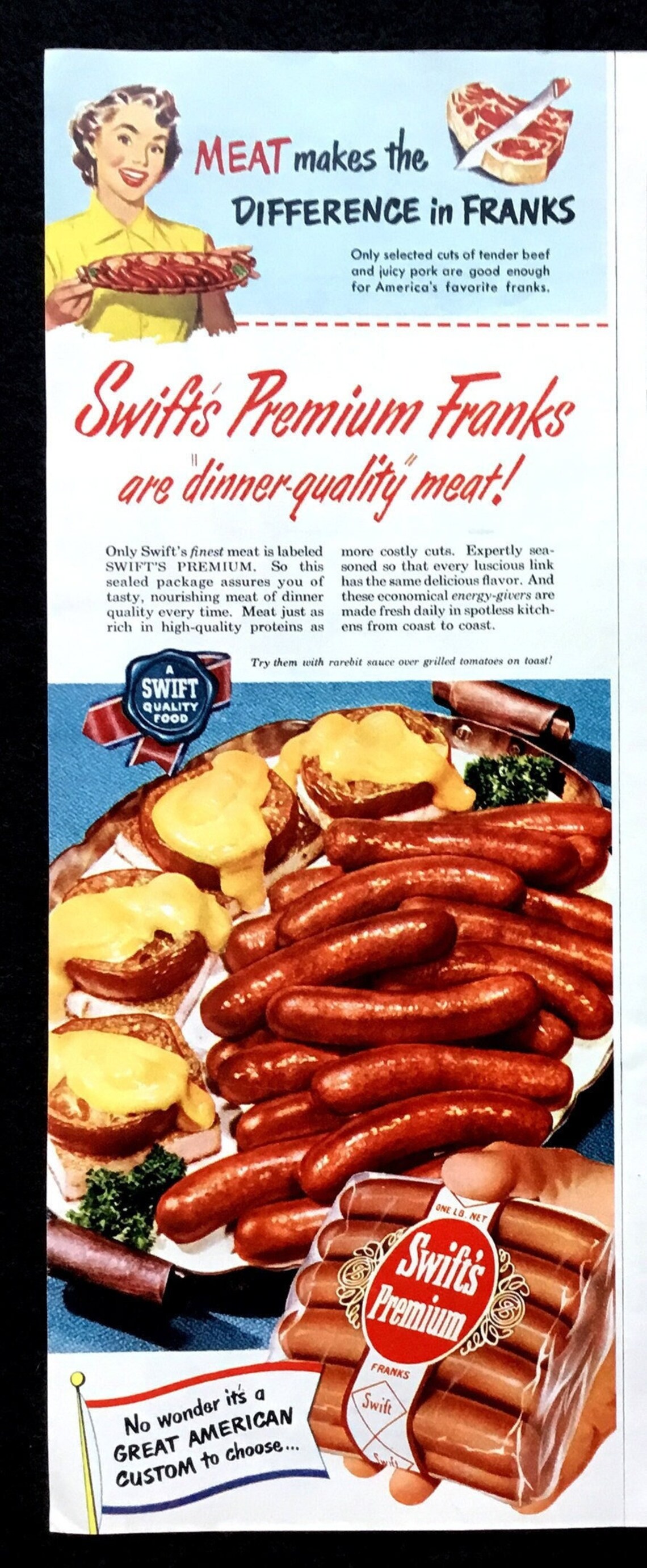 1950 Swift's Franks Ad, Vintage Kitchen Wall Art - Etsy