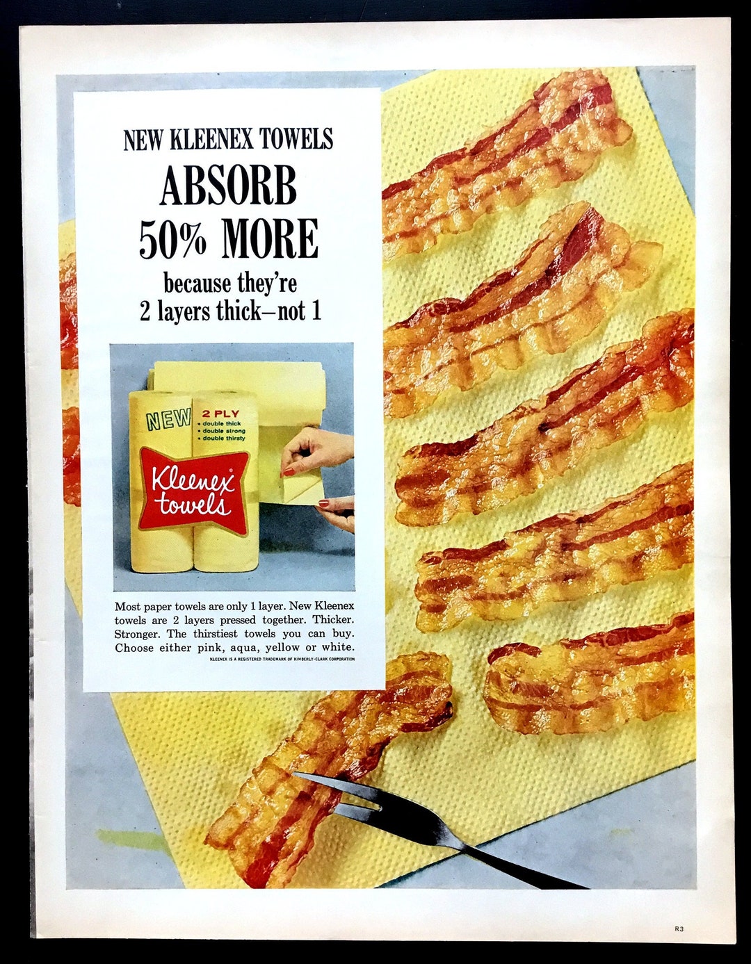 1964 Kleenex Towels Vintage Ad, Advertising Art, Paper Towels, Magazine ...